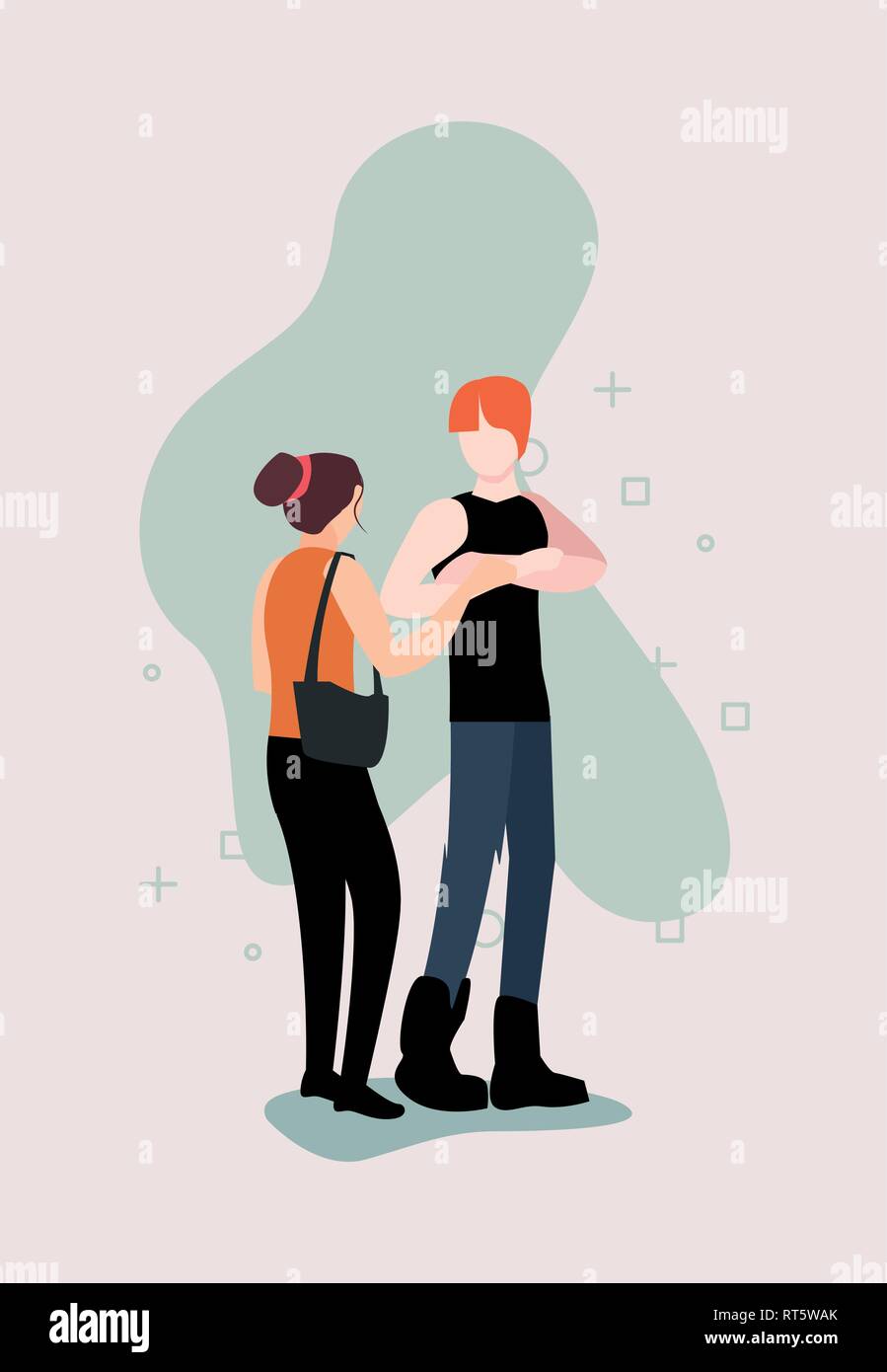 man and woman standing activities vector illustration Stock Vector ...