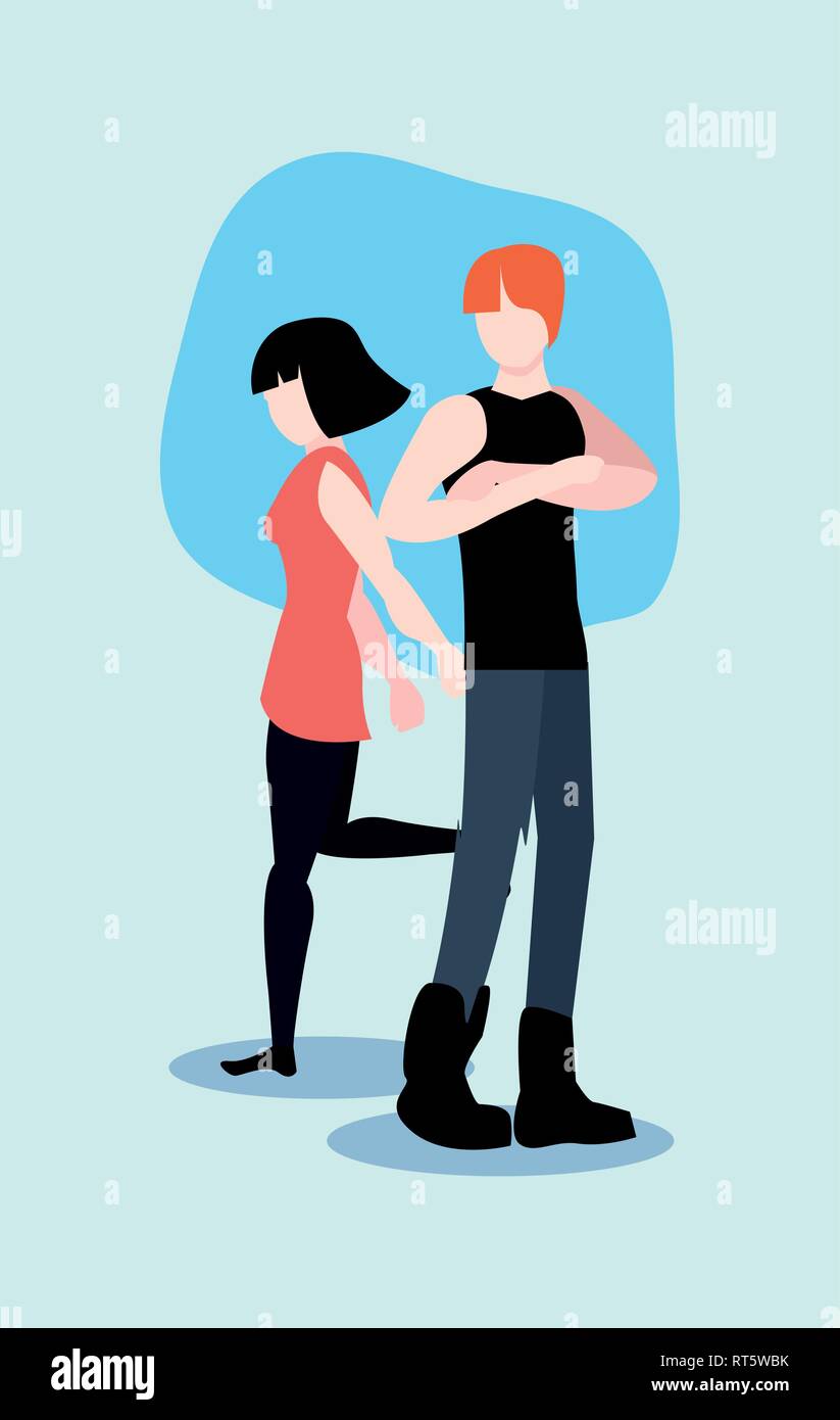 man and woman standing activities vector illustration Stock Vector ...