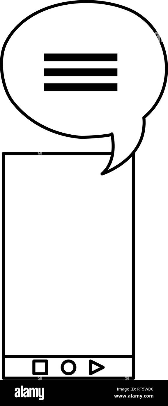 mobile speech bubble online education school vector illustration Stock ...