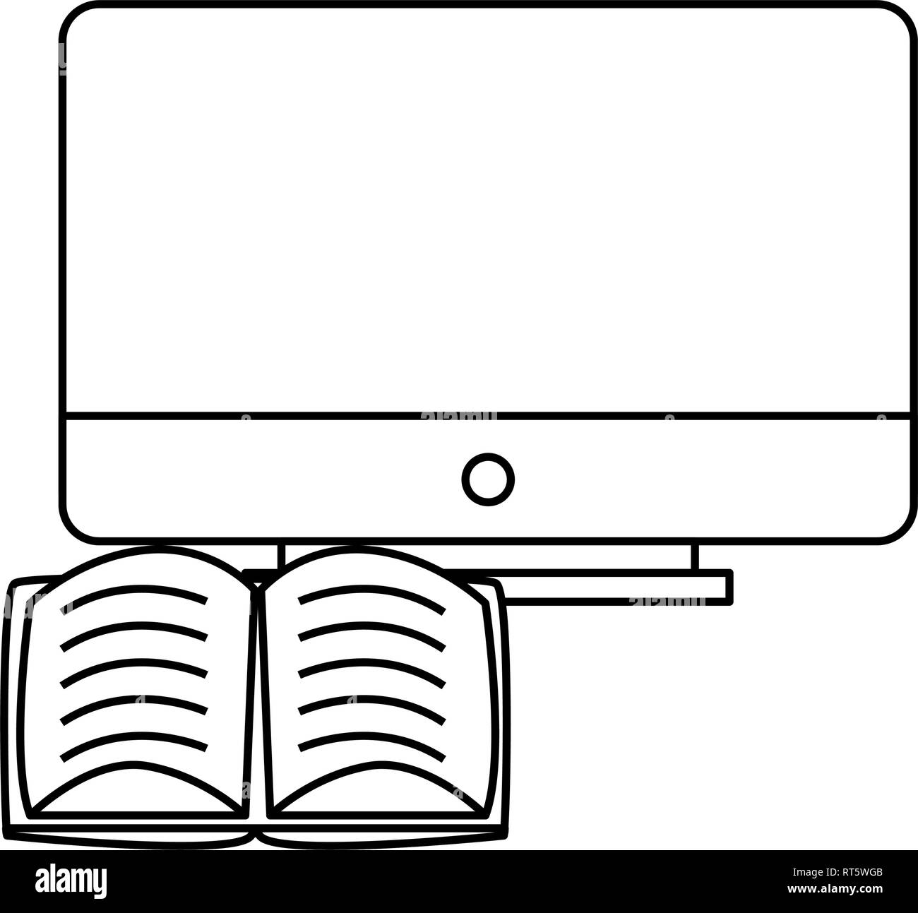 computer book online education school vector illustration Stock Vector ...