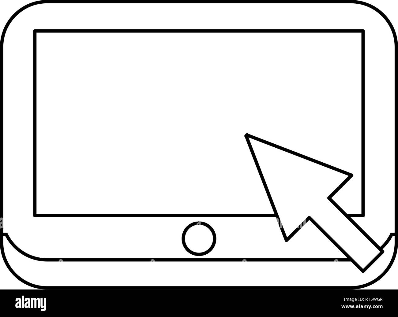 tablet computer arrow online education school vector illustration Stock ...