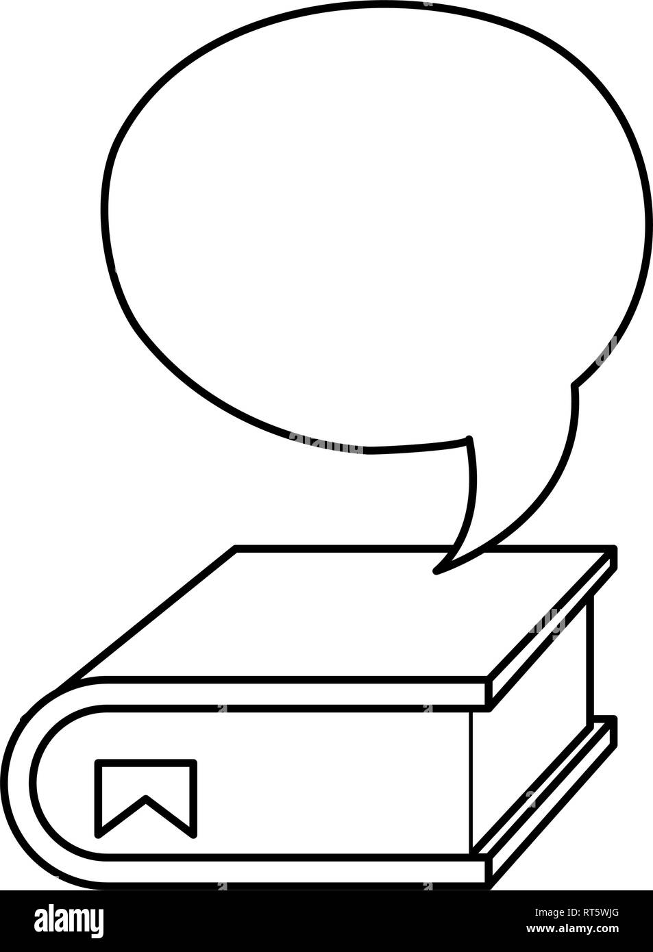 book speech bubble online education school vector illustration Stock ...