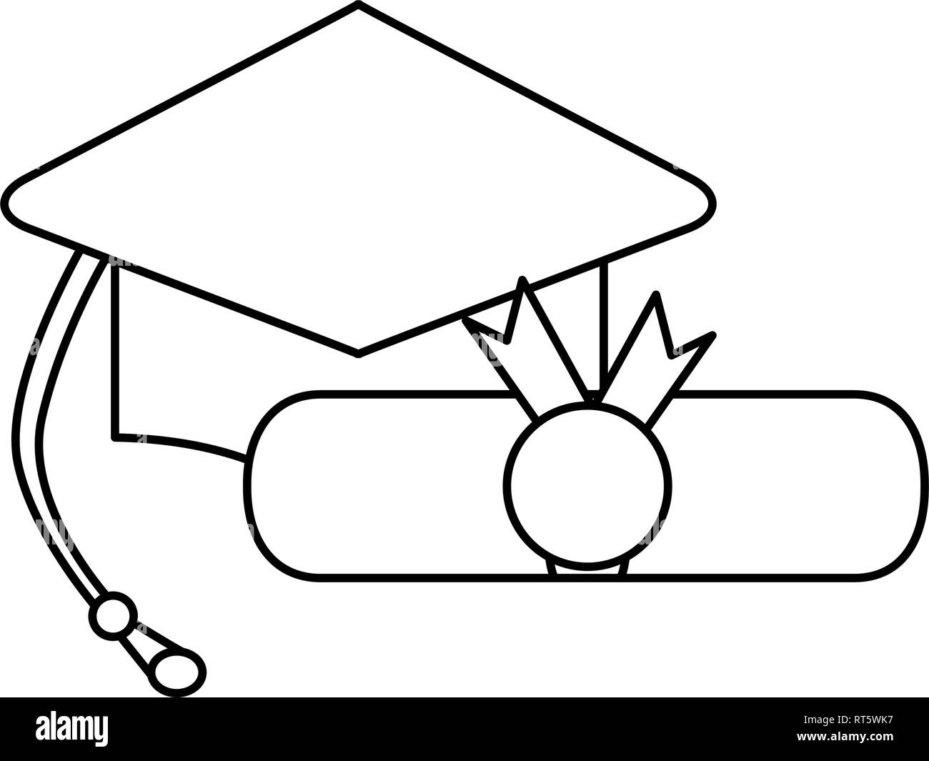 graduation hat diploma online education school vector illustration ...