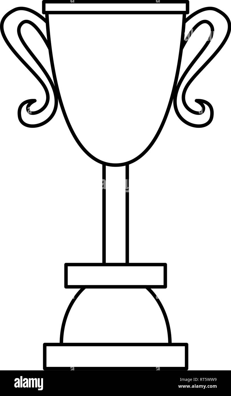 trophy award on white background vector illustration outline Stock ...