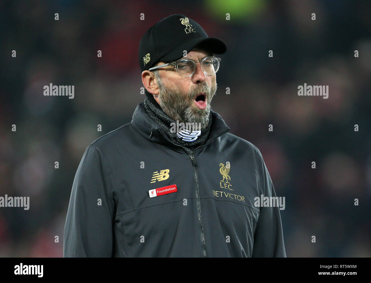 Liverpool manager Jurgen Klopp before the Premier League match at ...