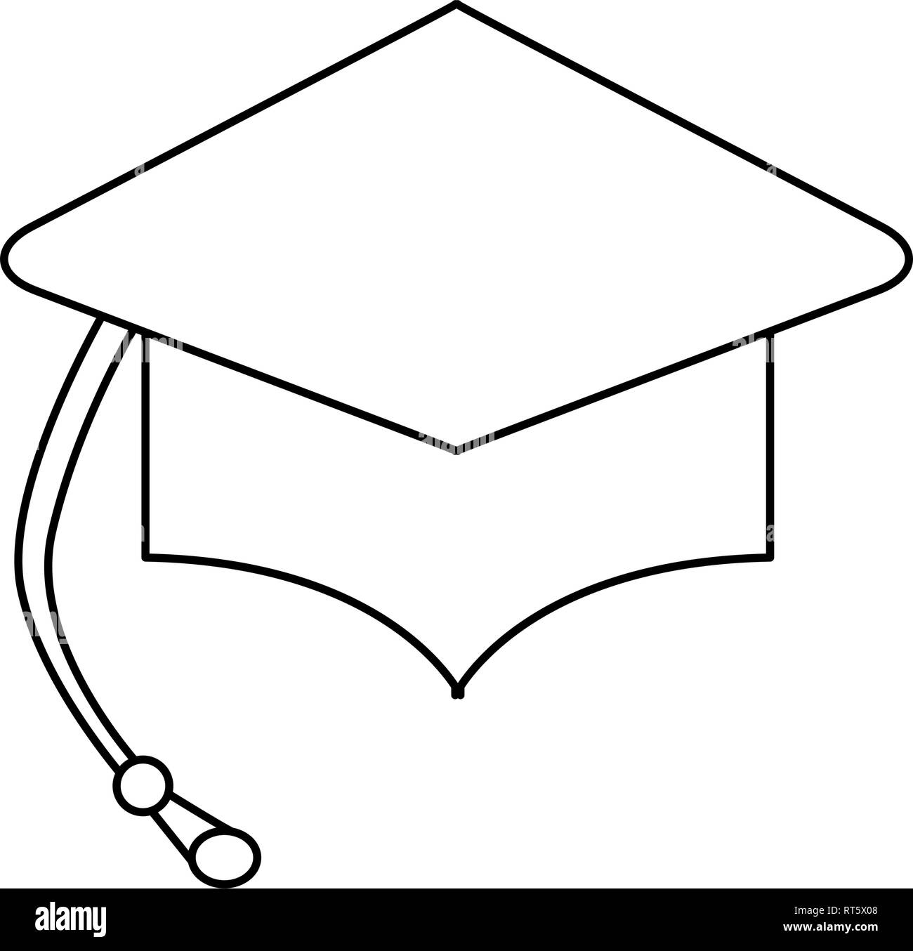 graduation hat school on white background vector illustration Stock ...