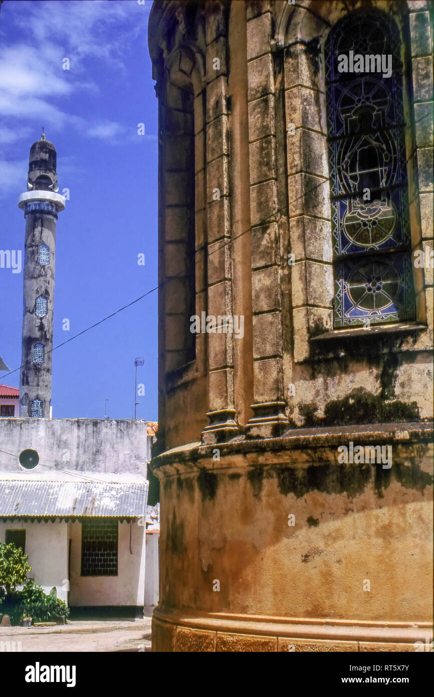 Windows on St. Joseph's Cathedral and Jamiul-Istiqama Mosque, Stone ...
