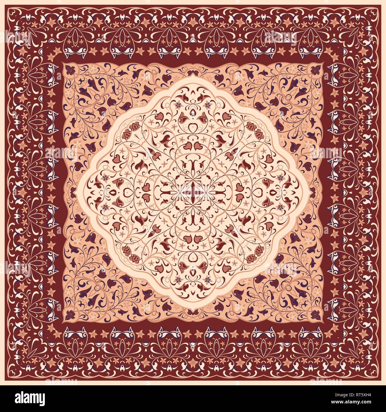 Red oriental persian carpet texture Stock Vector Images - Alamy