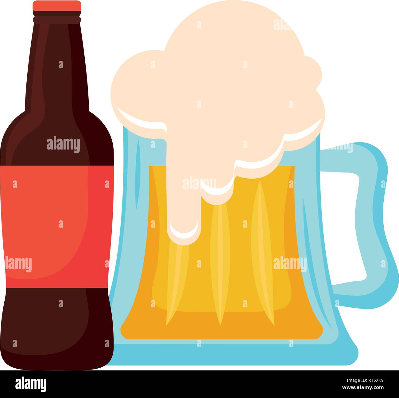 beer jar with bottle vector illustration design Stock Vector Image ...