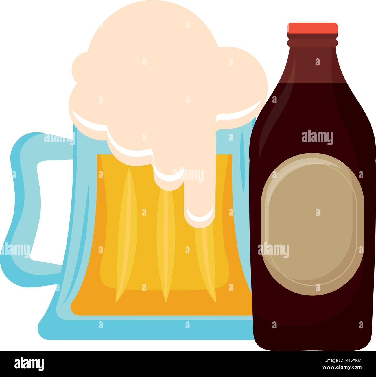 beer jar with bottle vector illustration design Stock Vector Image ...