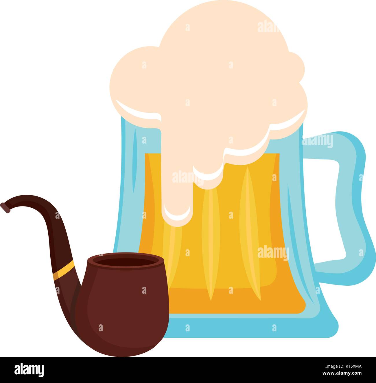 beer jar with pipe wooden vector illustration design Stock Vector Image ...