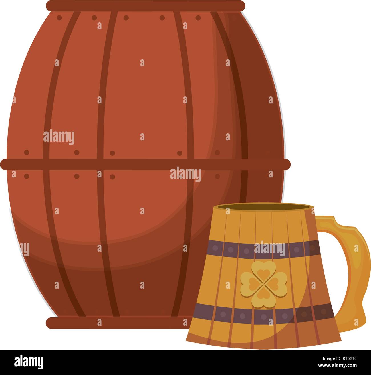 Wooden barrel beer clover hi-res stock photography and images - Alamy