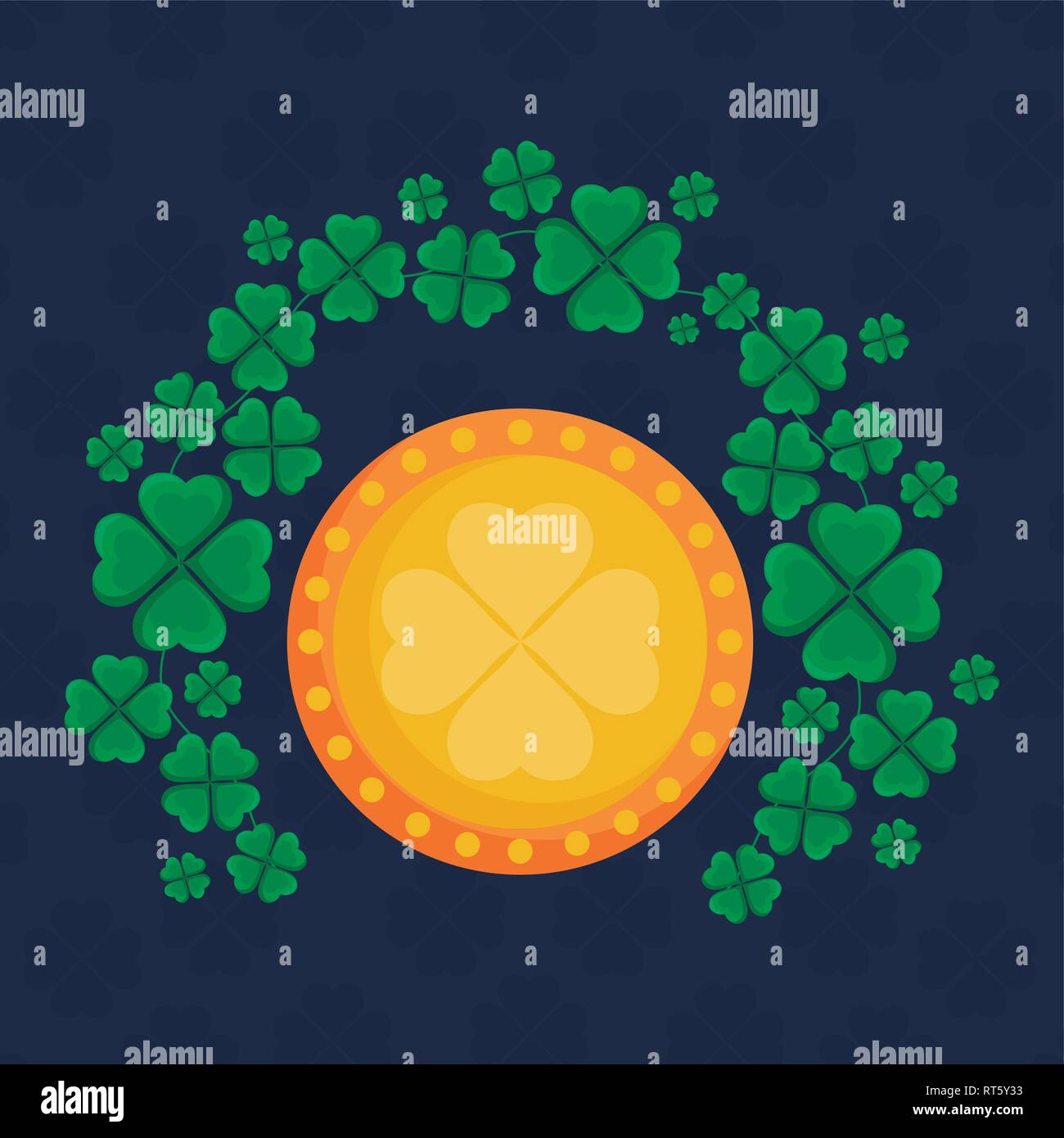 coin with clover icon vector illustration design Stock Vector Image ...