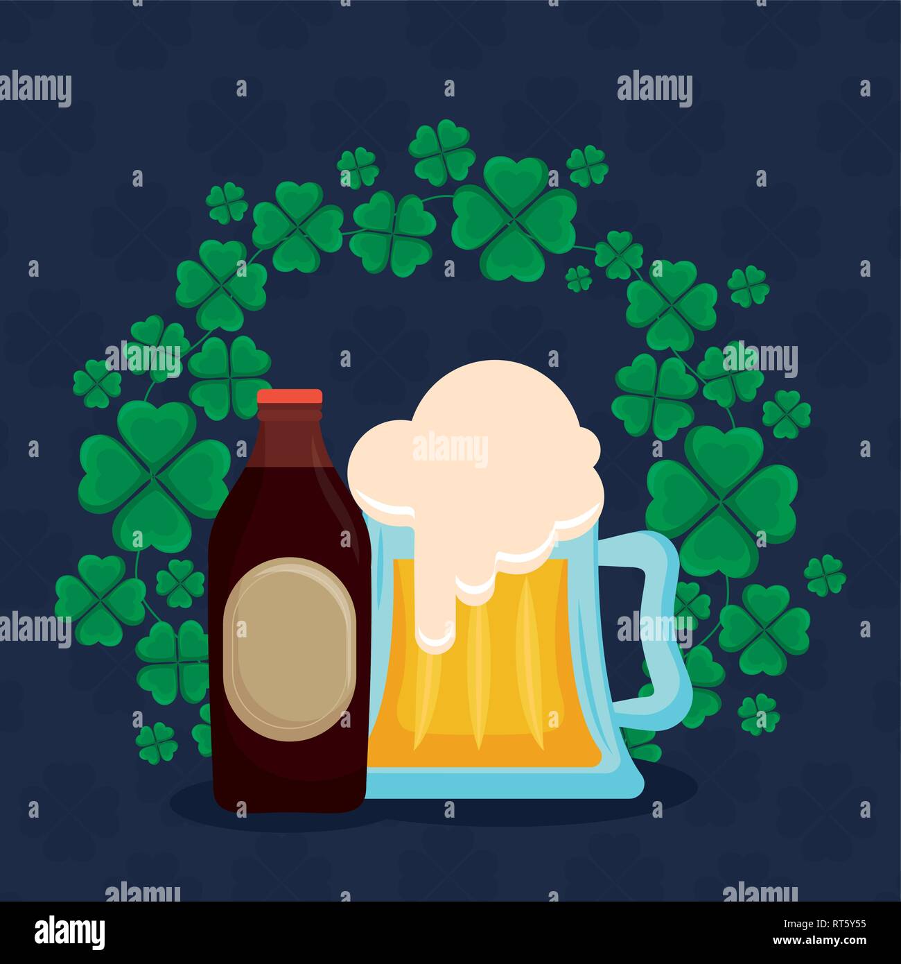 beer jar with bottle vector illustration design Stock Vector Image ...