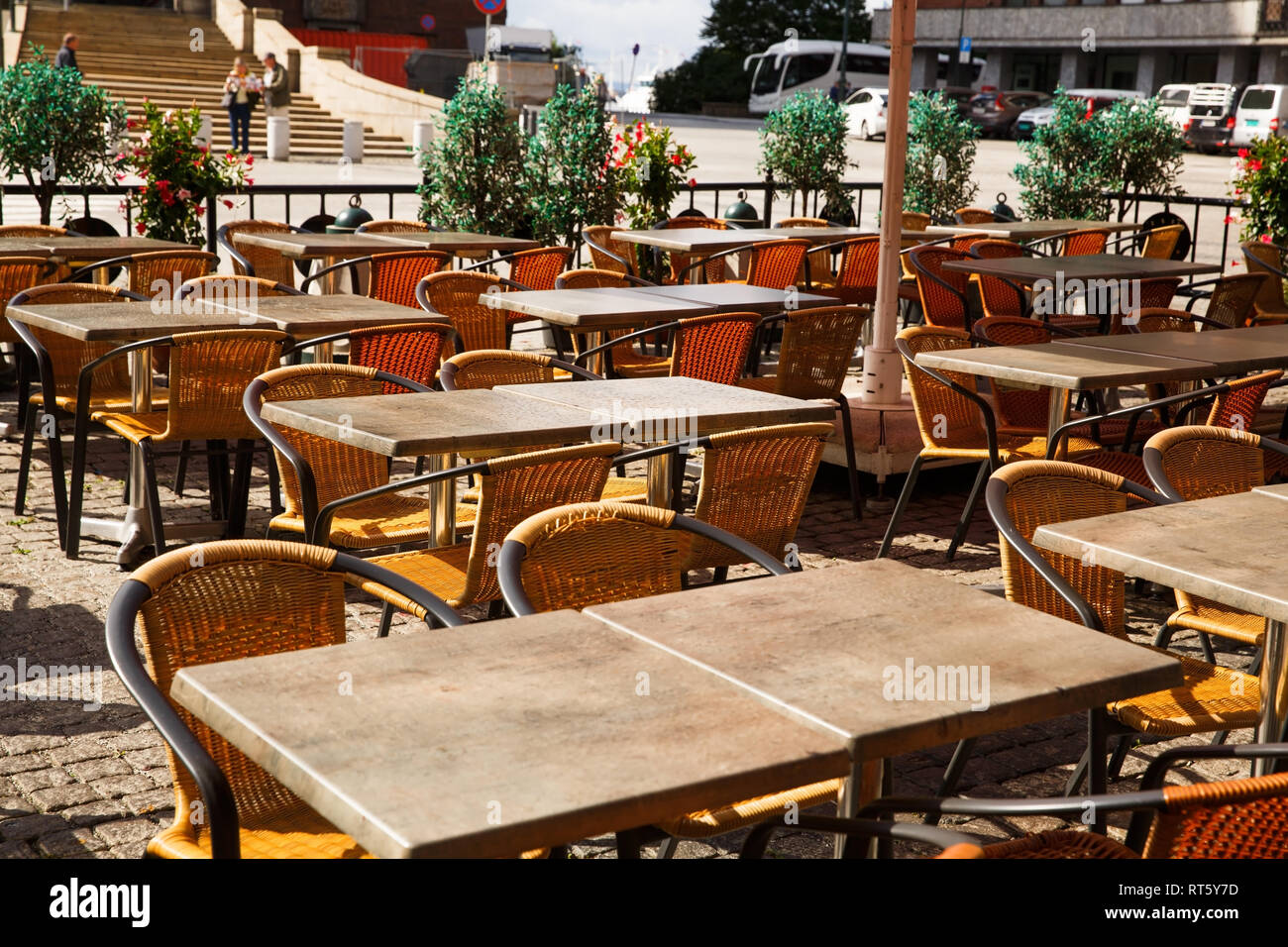 Outdoor cafe in Oslo city, Norway Stock Photo - Alamy