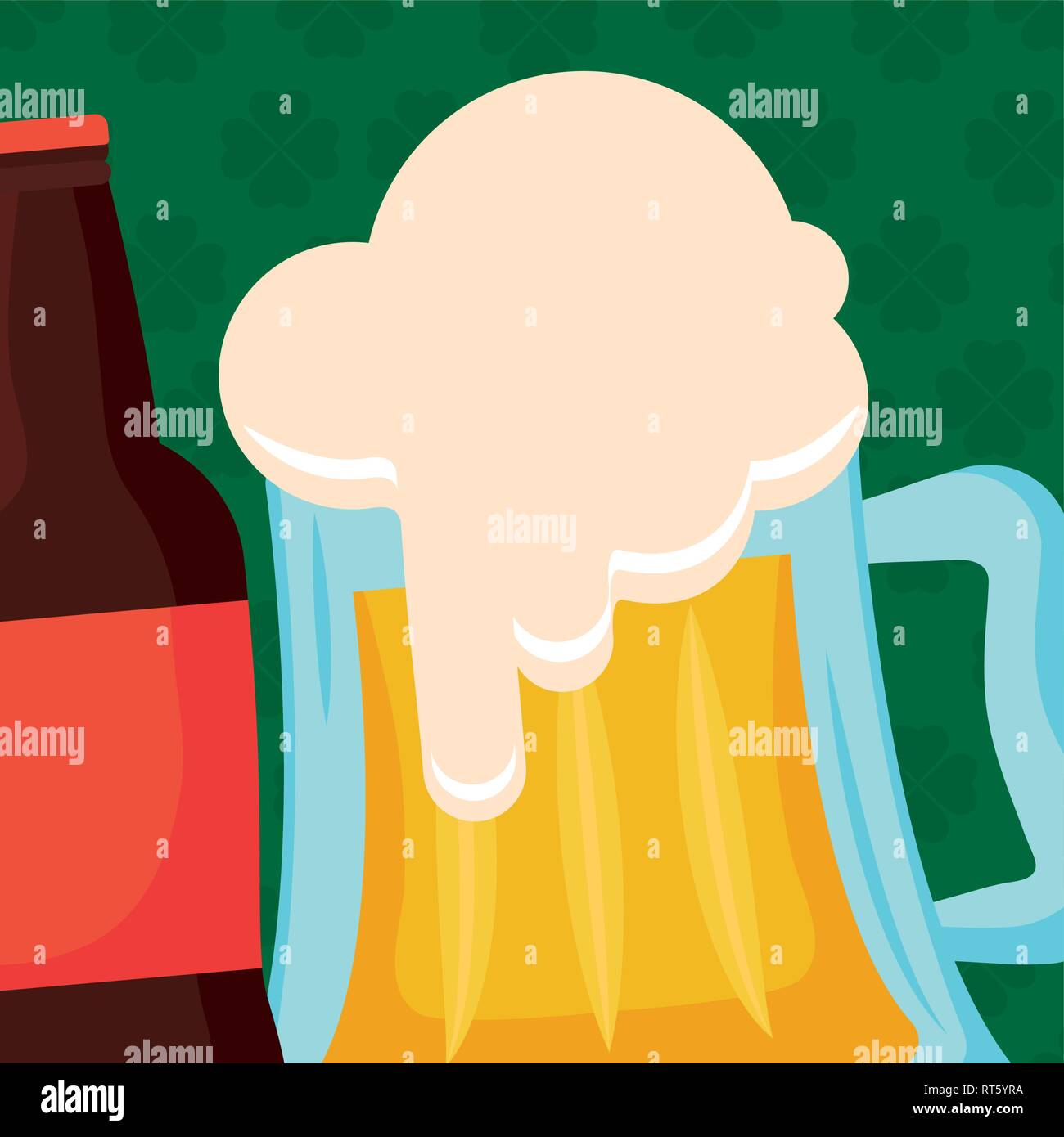 beer jar with bottle vector illustration design Stock Vector Image ...