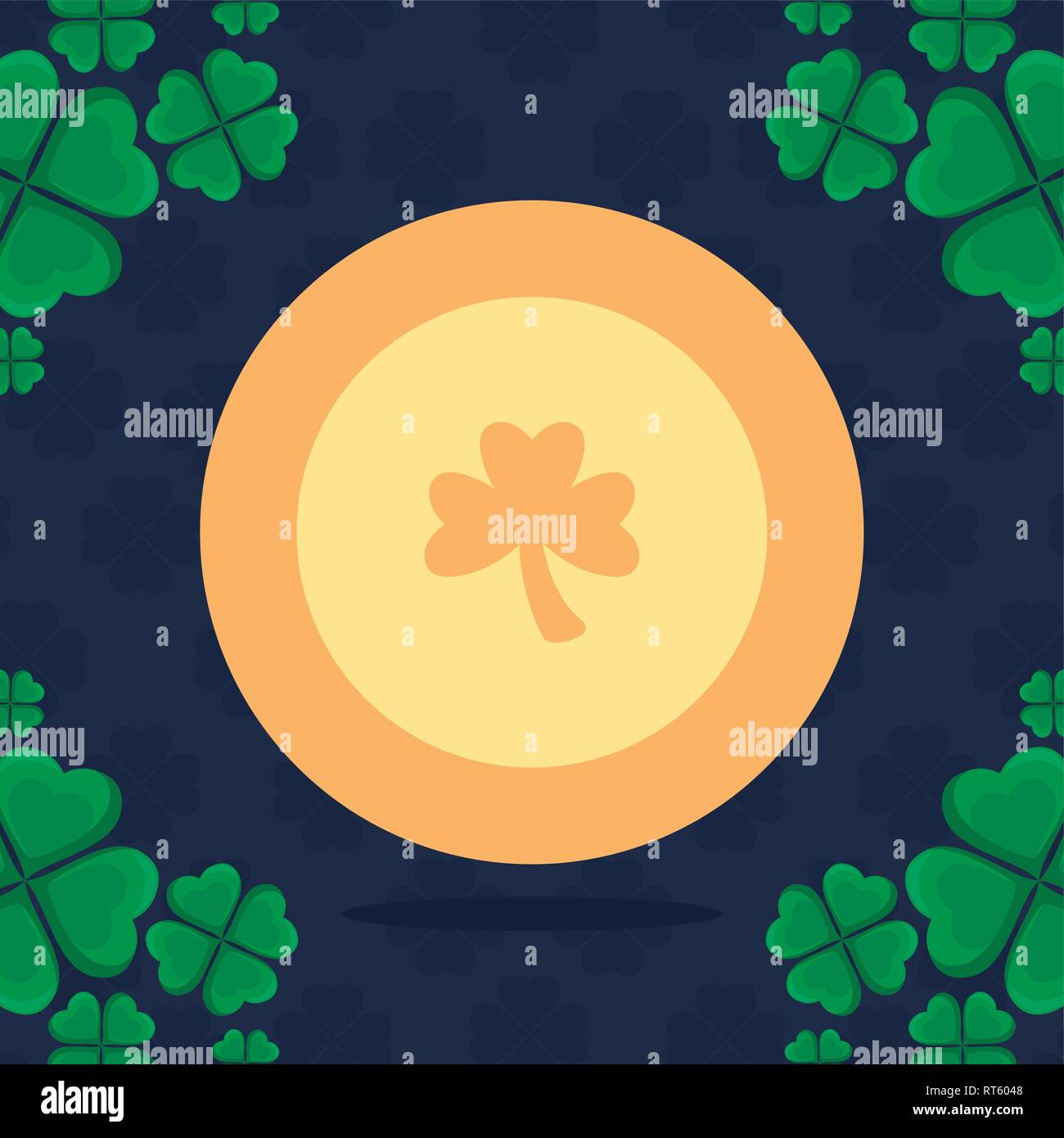 coin with clover icon vector illustration design Stock Vector Image ...