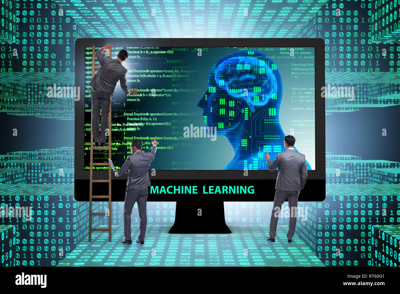 Machine learning concept as modern technology Stock Photo - Alamy