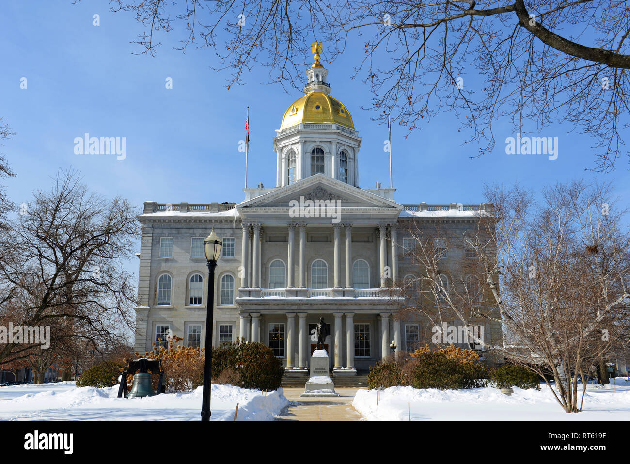 New Hampshire State House in winter, Concord, New Hampshire, USA. New ...