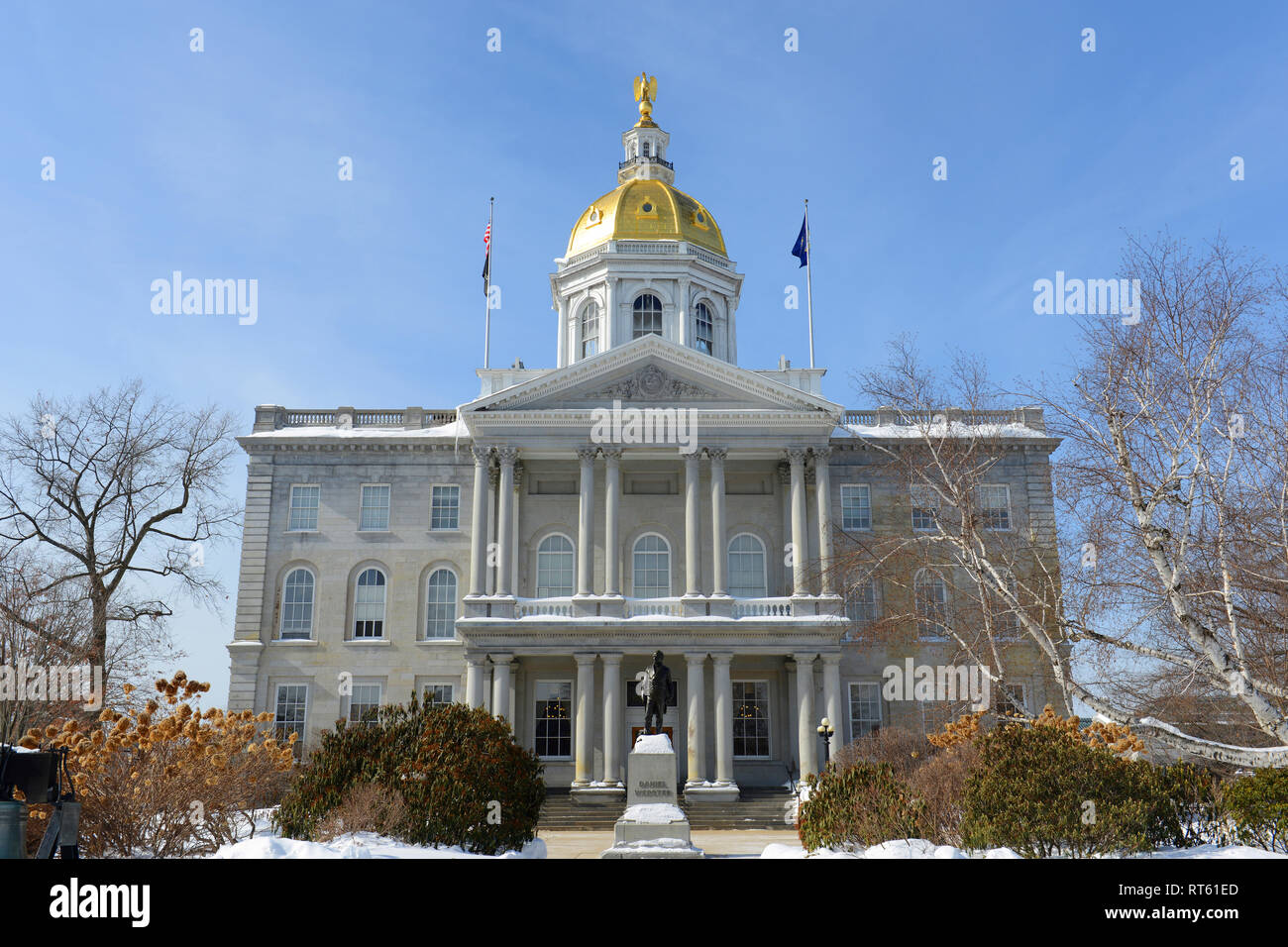 New Hampshire State House in winter, Concord, New Hampshire, USA. New ...
