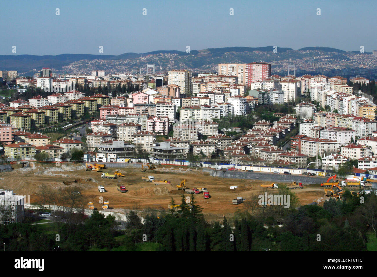 Buildings and starting building construction in Istanbul, Turkey Stock ...
