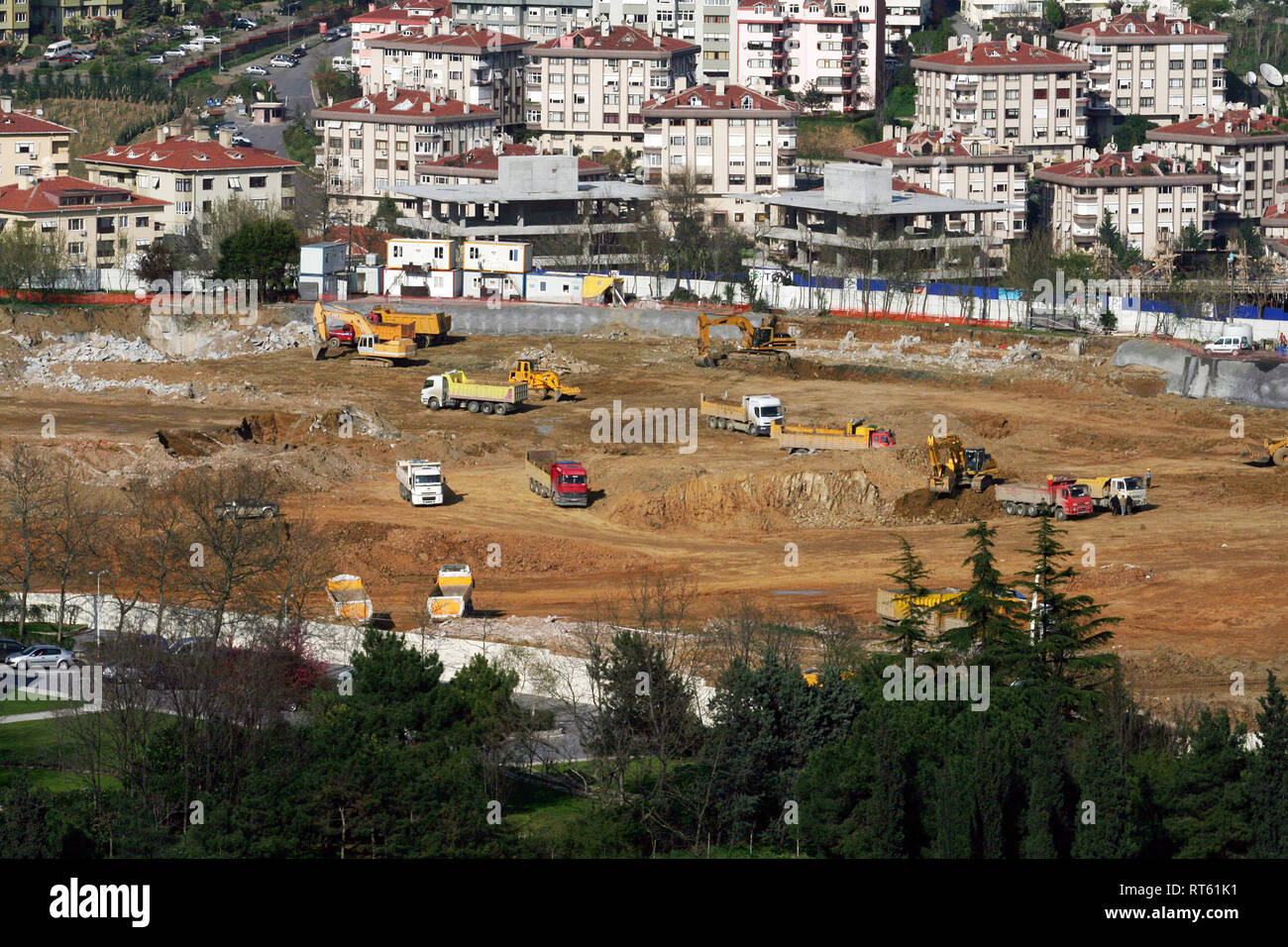 Buildings and starting building construction in Istanbul, Turkey Stock ...
