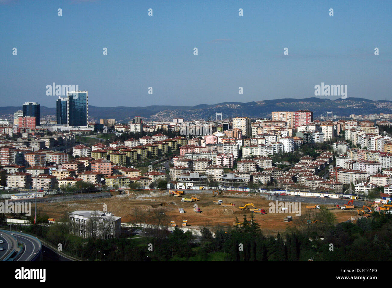 Buildings and starting building construction in Istanbul, Turkey Stock ...