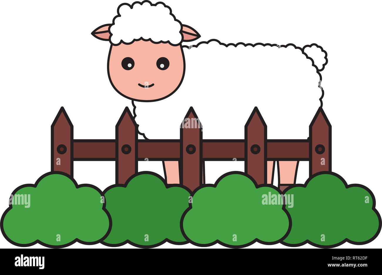 sheep fence farm Stock Vector Image & Art - Alamy