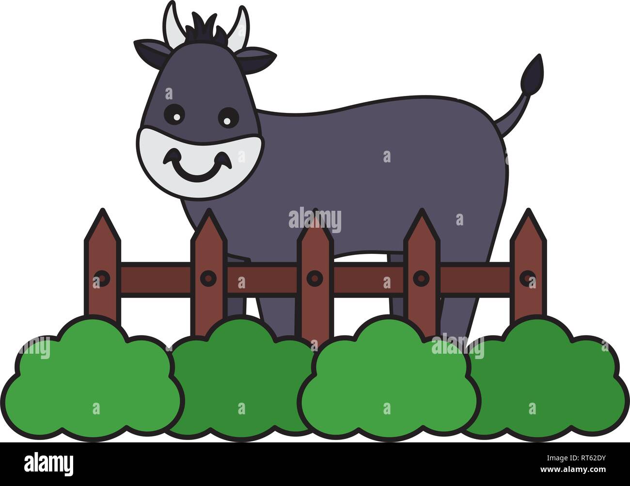 bull fence farm Stock Vector Image & Art - Alamy