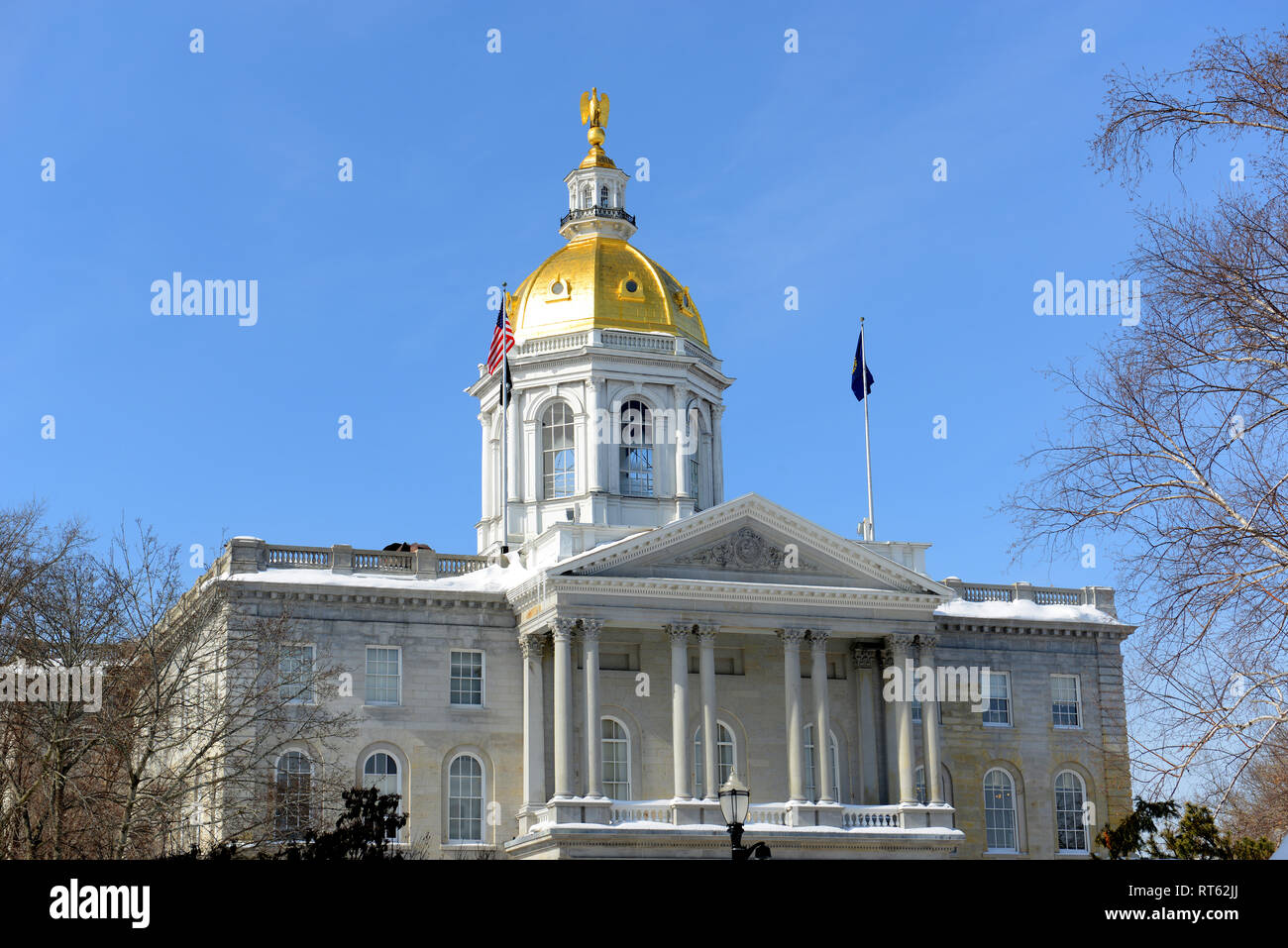 New Hampshire State House in winter, Concord, New Hampshire, USA. New ...