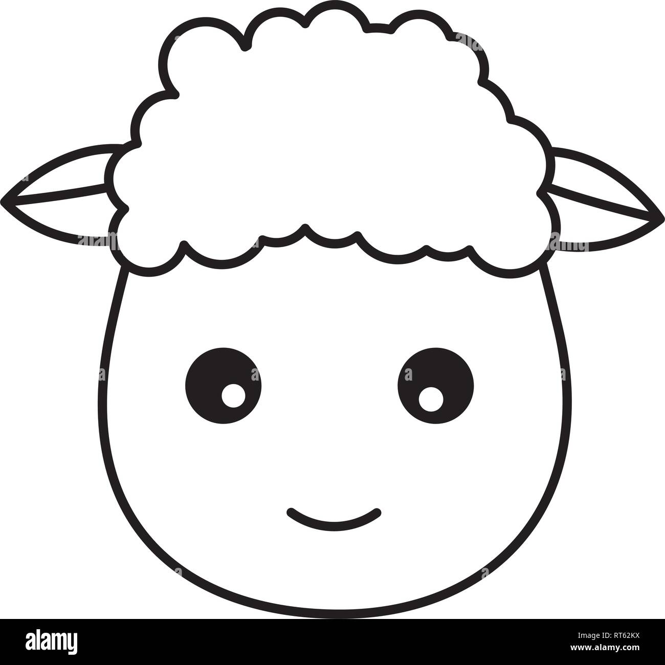 sheep face animal Stock Vector Image & Art - Alamy