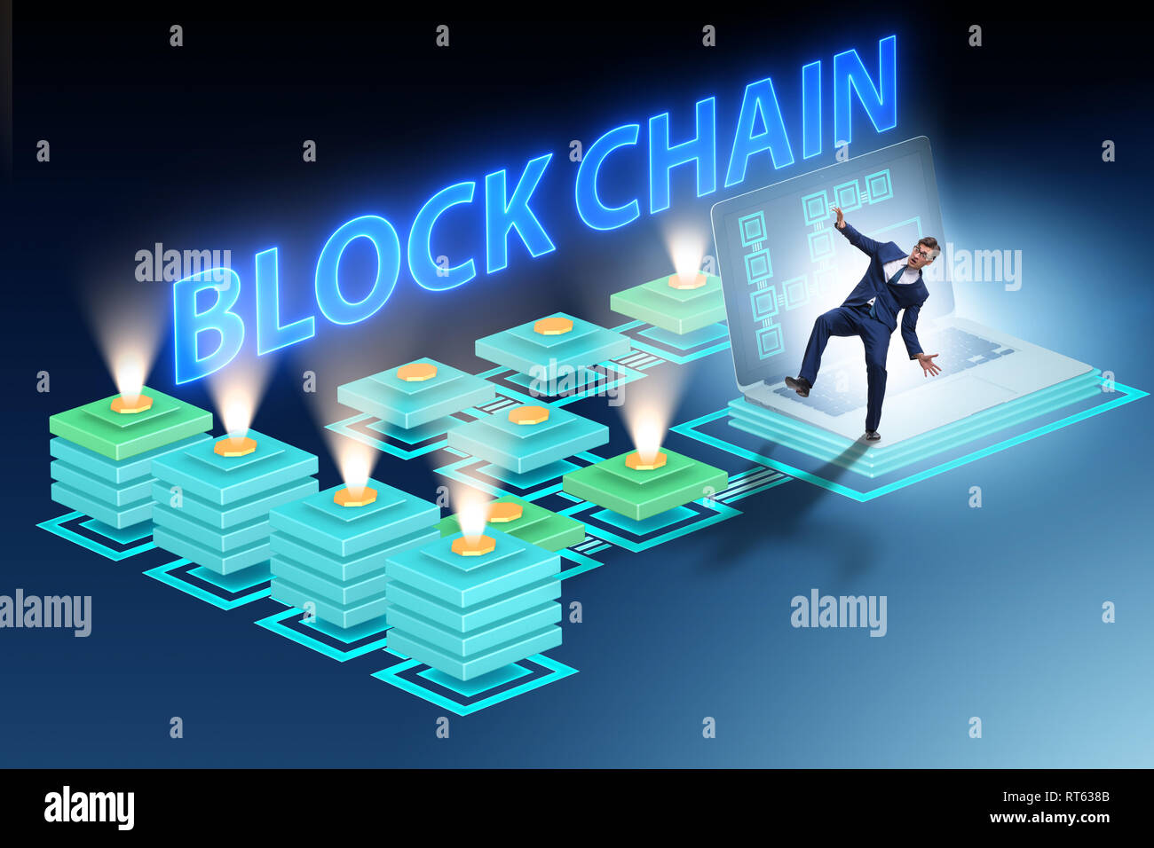 Confused employee about blockchain concept Stock Photo - Alamy