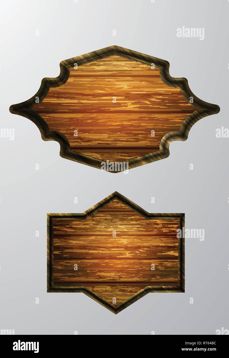 Vector realistic illustration of wooden signboard Stock Vector Image ...