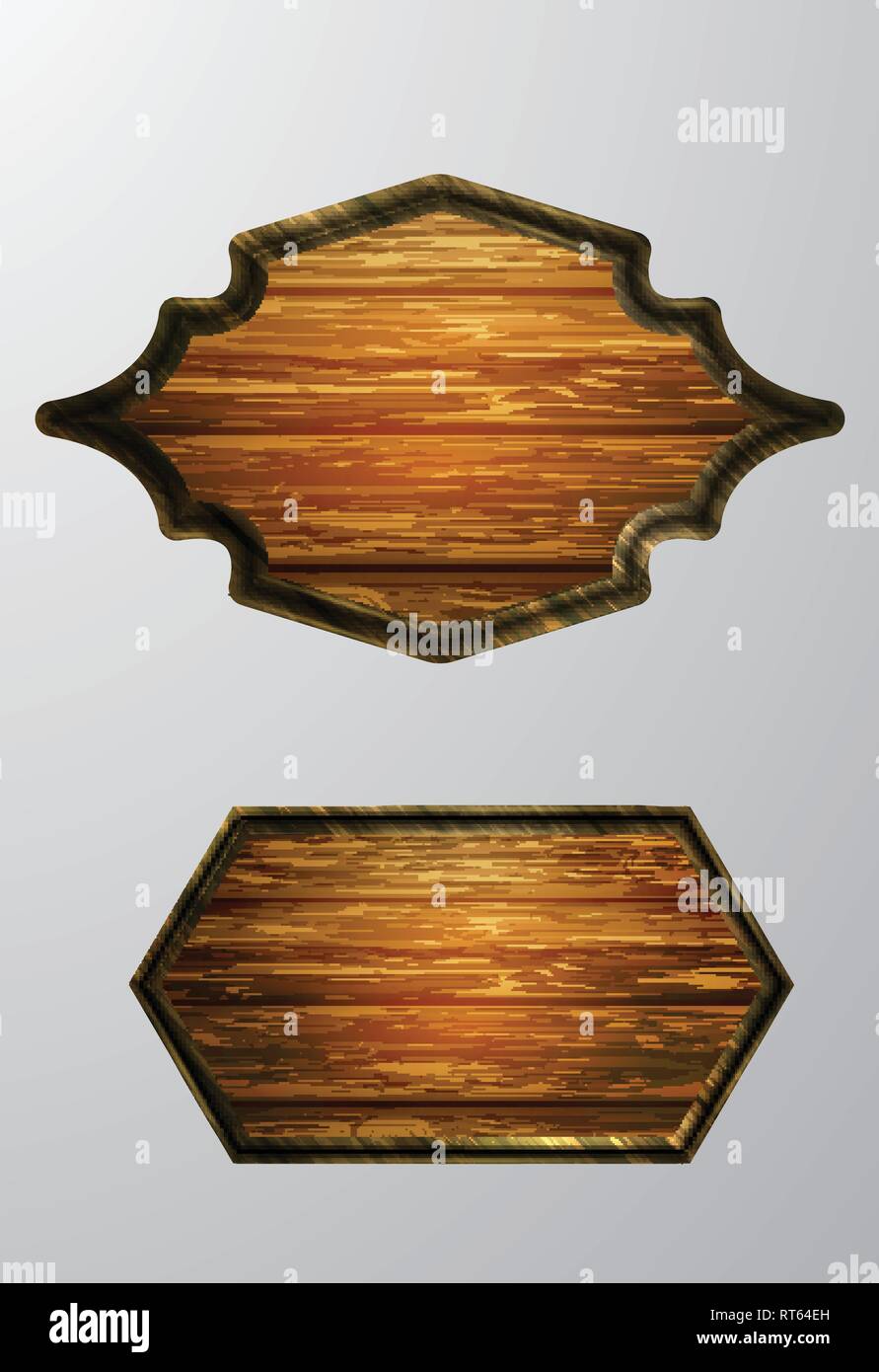 Vector realistic illustration of wooden signboard Stock Vector Image & Art - Alamy