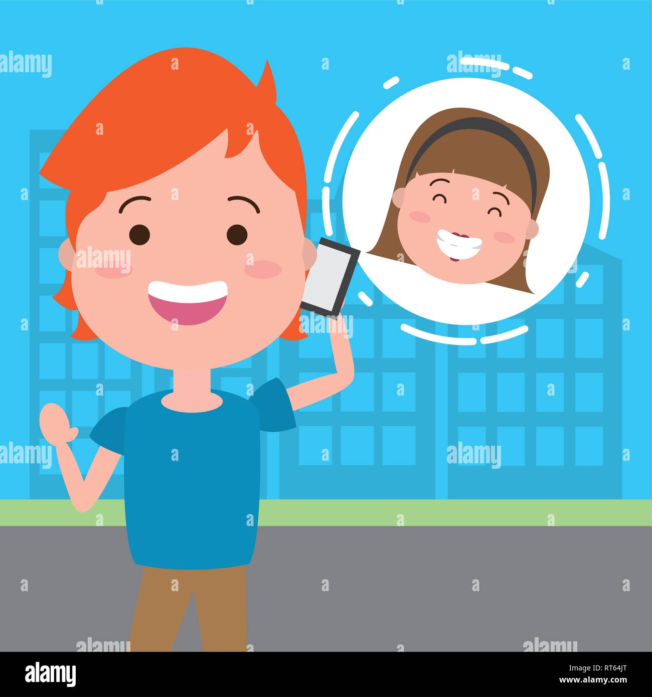 Business person happy using tech Stock Vector Images - Alamy