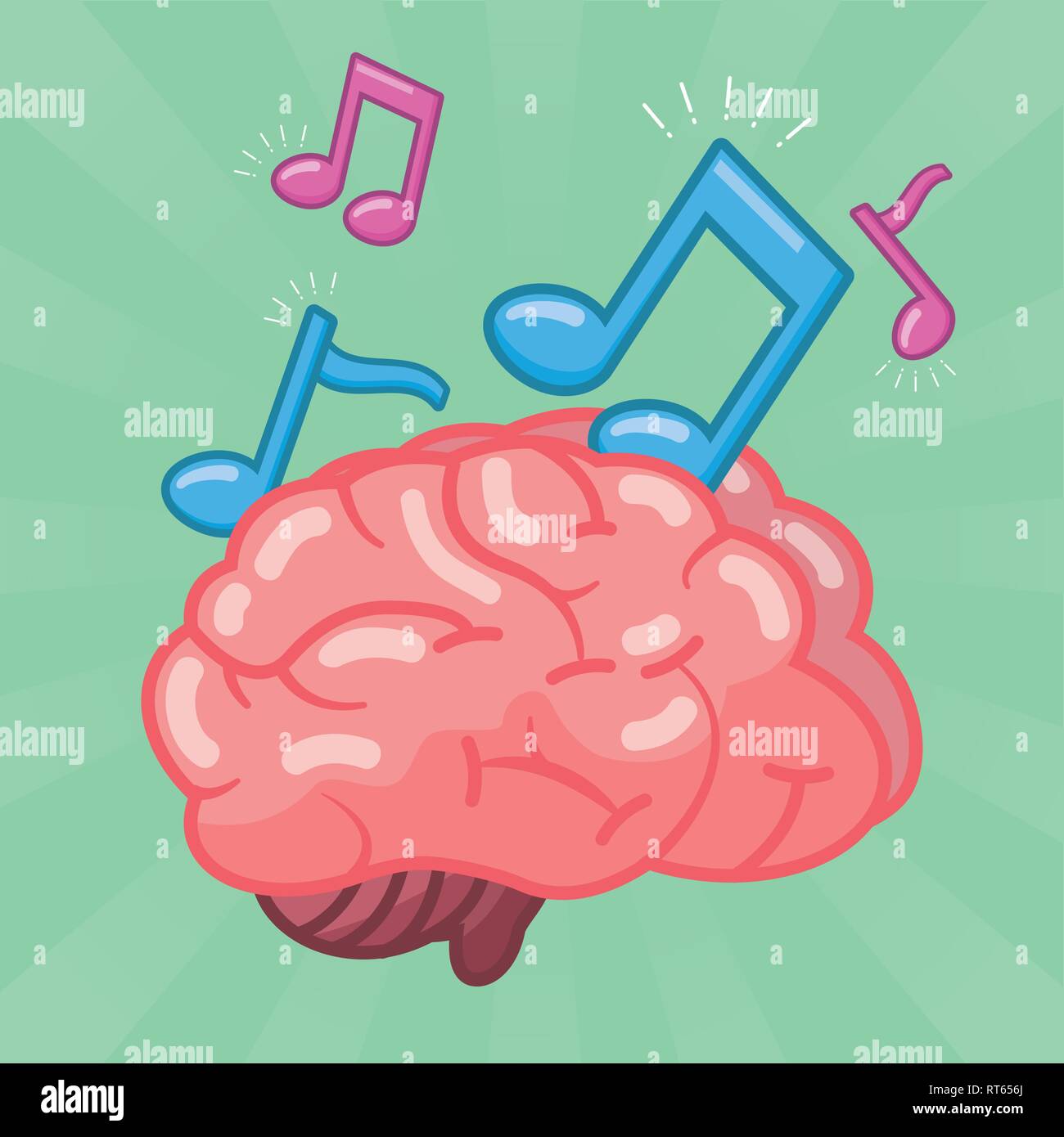 Musical note brain Stock Vector Images - Alamy