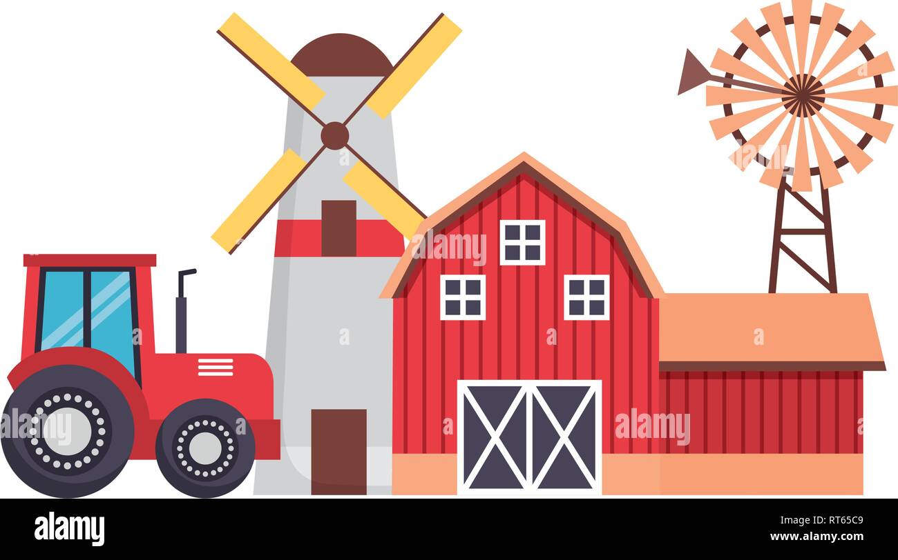 barn windmill house farm Stock Vector Image & Art - Alamy