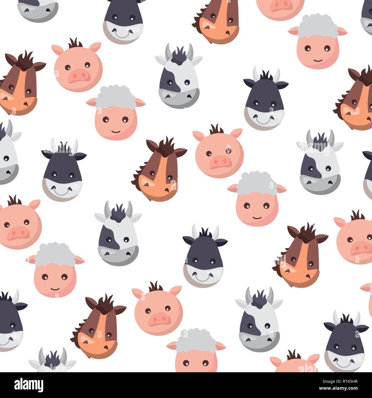 farm animals decoration pattern Stock Vector Image & Art - Alamy