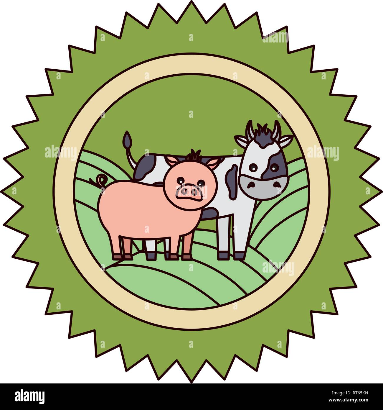 Farmer with pig vintage Stock Vector Images - Alamy