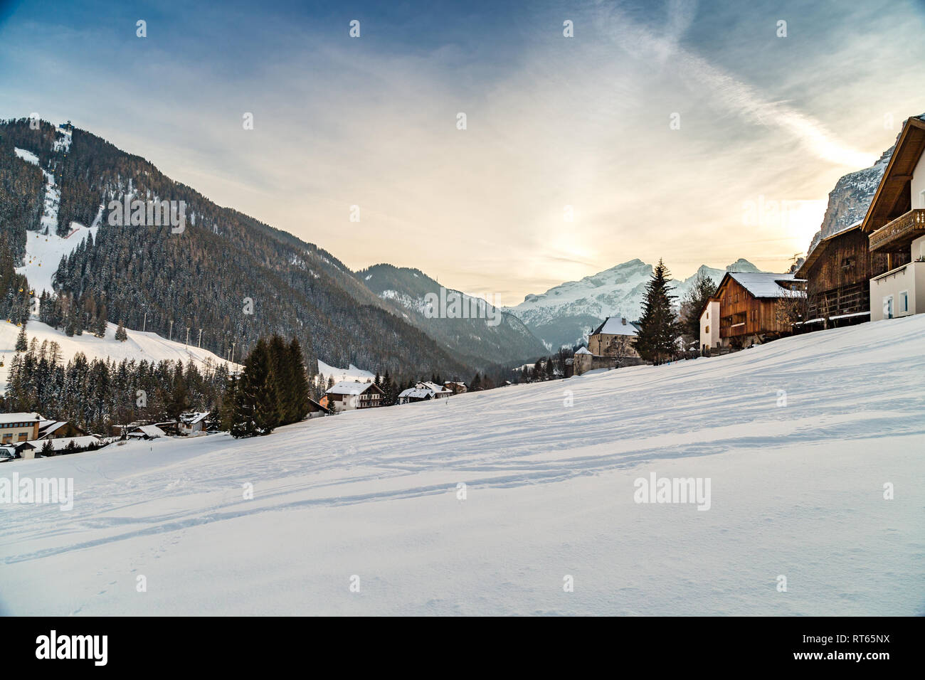 fascinating view of typical Alpine Village Stock Photo - Alamy