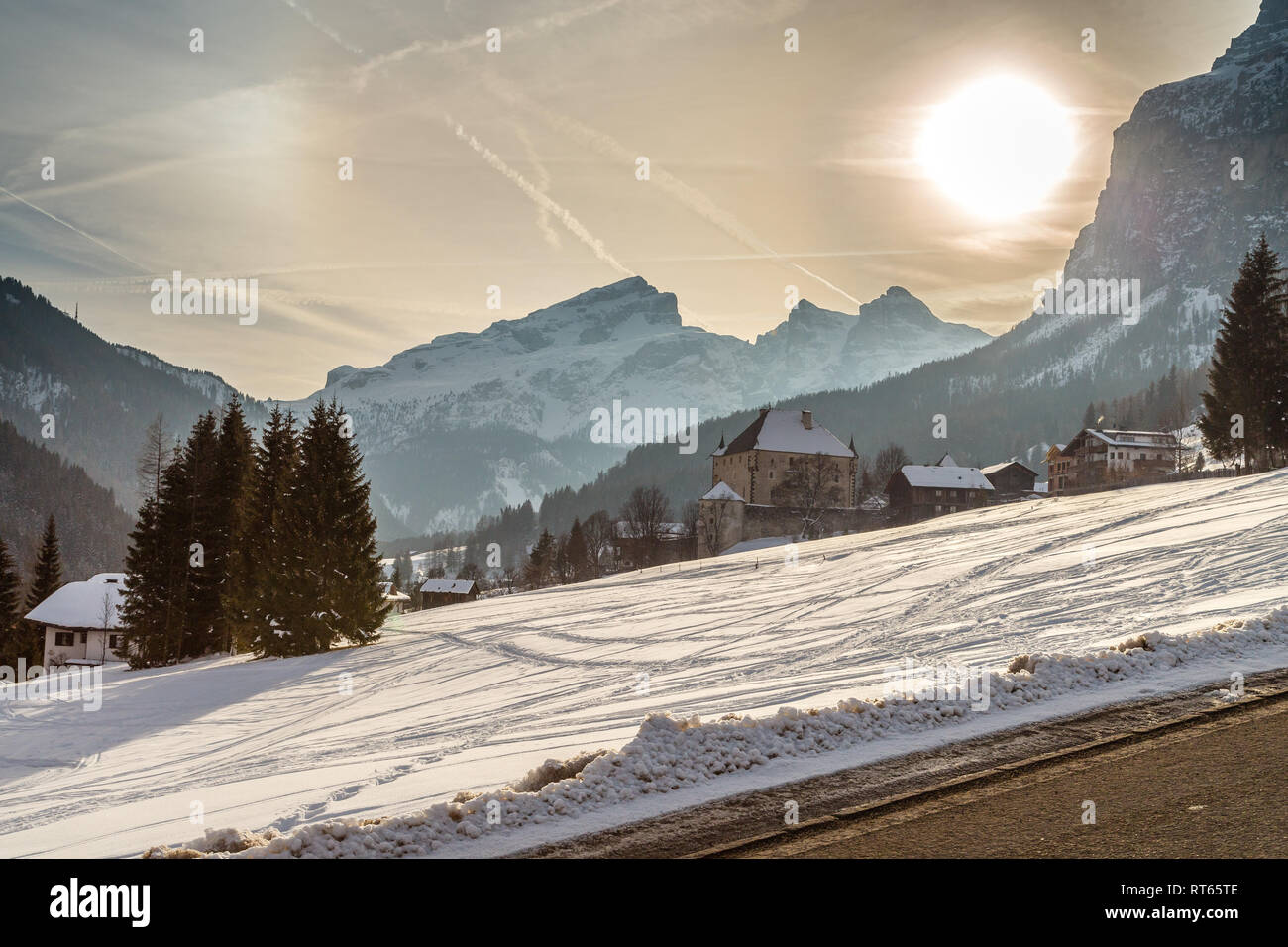 fascinating view of typical Alpine Village Stock Photo - Alamy