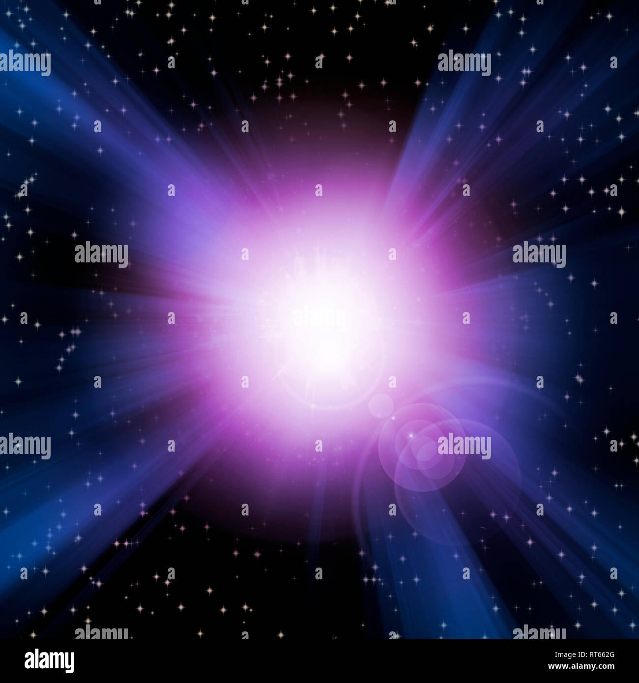 Burst of Light in Space Stock Photo - Alamy