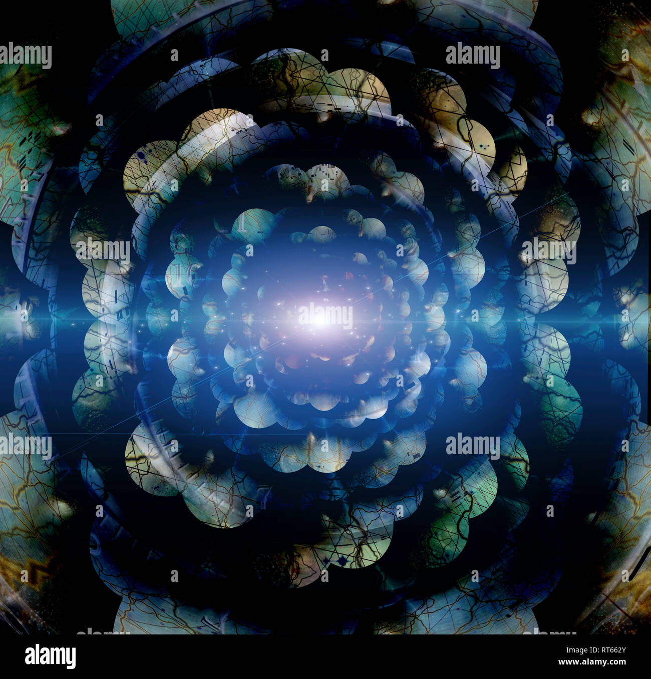 Shining star in multi-layered spaces Stock Photo - Alamy