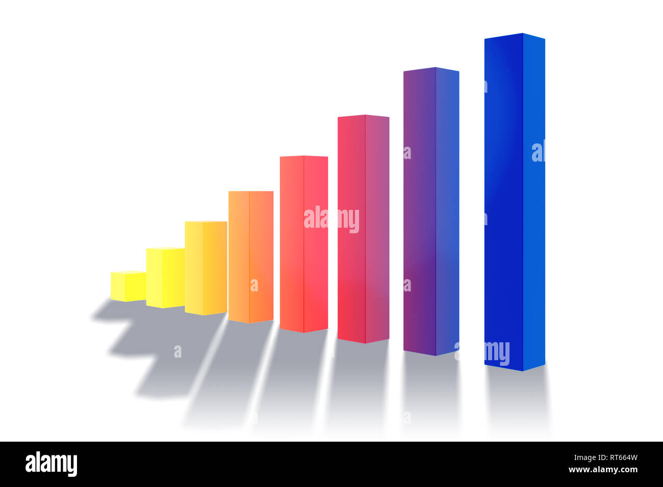 Bar chart showing growth - 3d rendering Stock Photo - Alamy