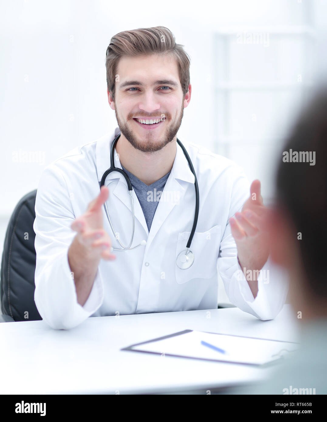 closeup.the doctor advising his patient Stock Photo - Alamy