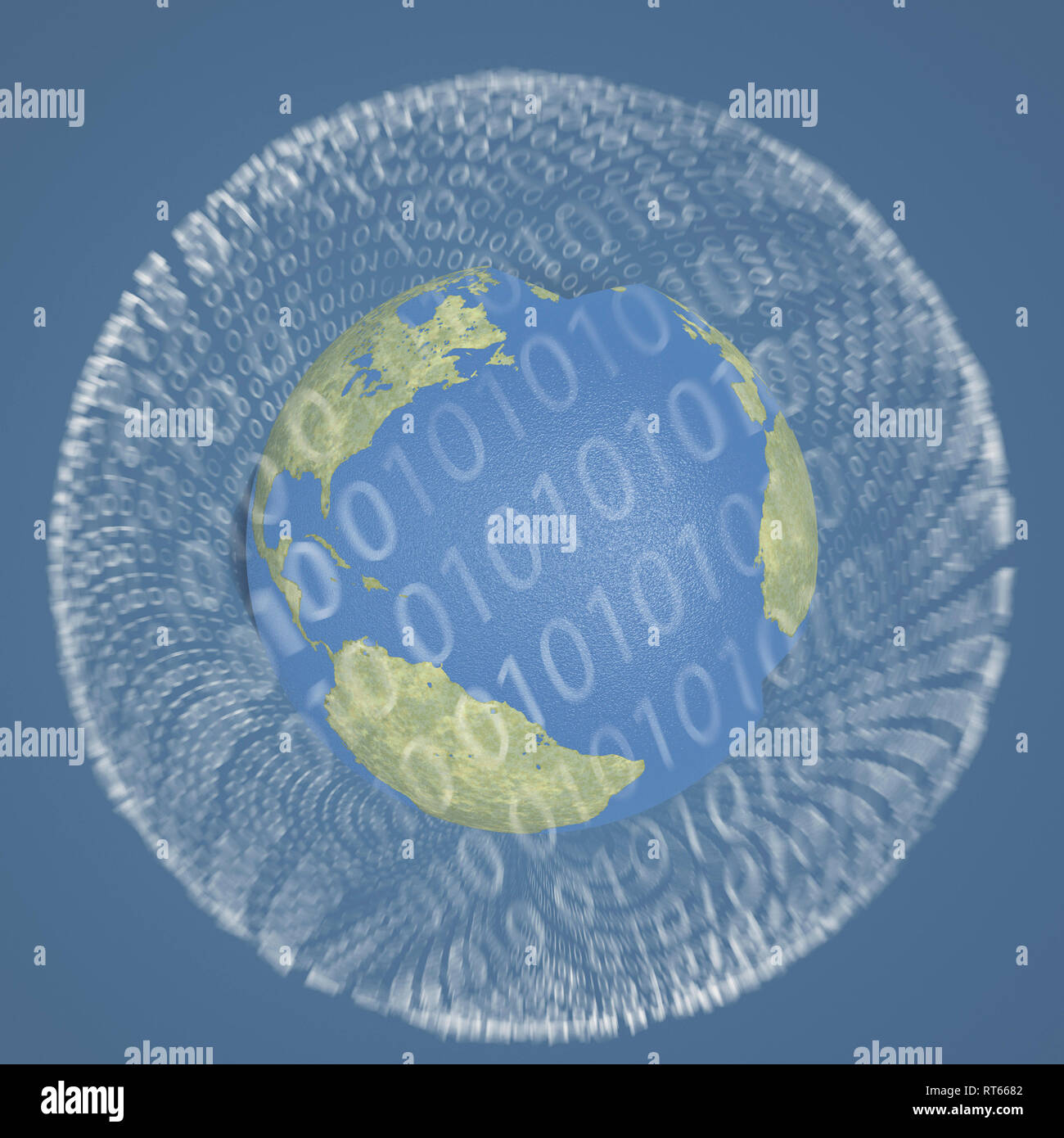 Binary code around the globe Stock Photo - Alamy