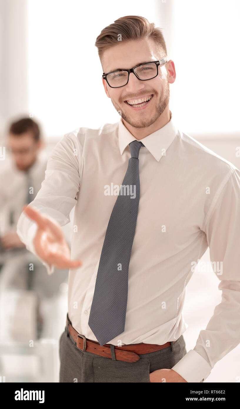 close up.business man holding out his hand for a handshake Stock Photo ...