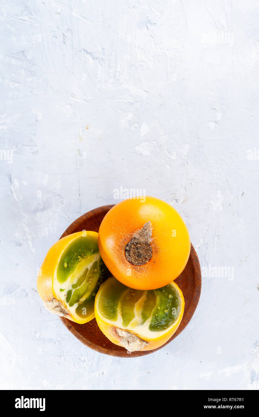 lulo fruit on white background (Solanum quitoense Stock Photo - Alamy