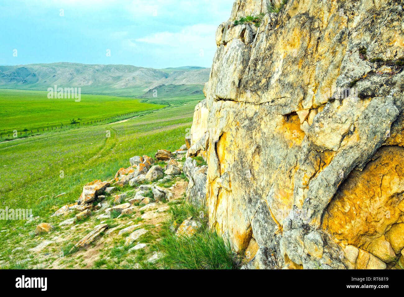 Rock paintings on stones, rocks with pictures on Baikal. Rock paintings ...