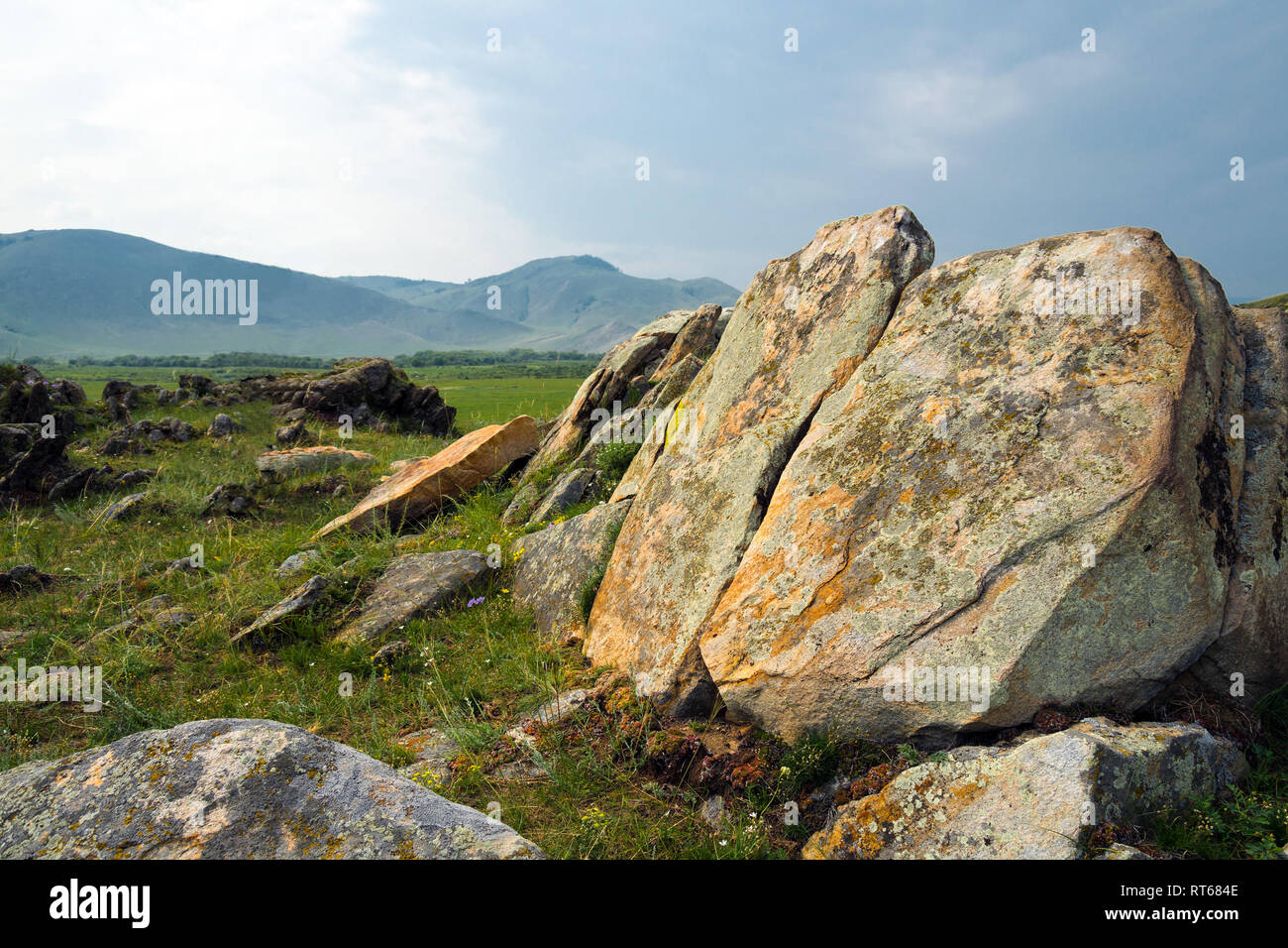 Rocks near the shore of Baikal, the landscape of nature of Baikal ...